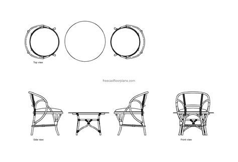Outdoor Rattan Chairs Free Cad Drawings