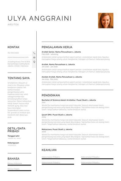 Contoh Cv Arsitek Yang Baik Tips Dan Panduan Penulisannya