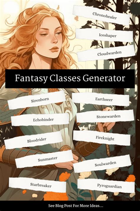 Fantasy Classes Generator Imagine Forest