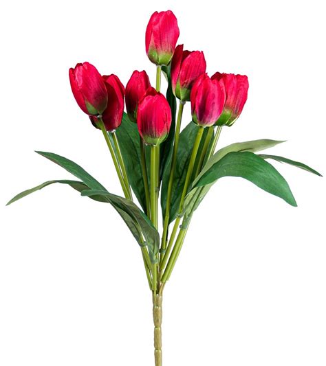 Tulipan Czerwony Bukiet Sztuczne Tulipany Kwiaty 13264083363
