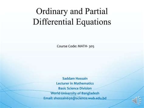 Ordinary And Partial Differential Equations Pptx Programming Languages Computing