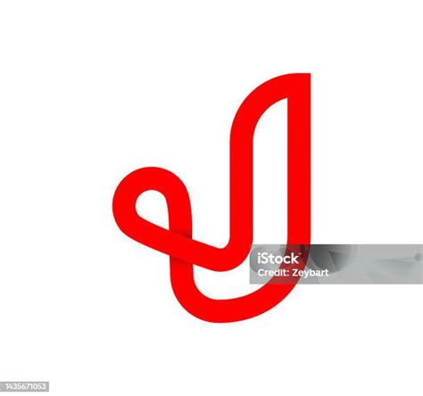 Letter J Infinity Sign Cyclic Red Letter J向量圖形及更多字母j圖片 字母j 形狀 企業