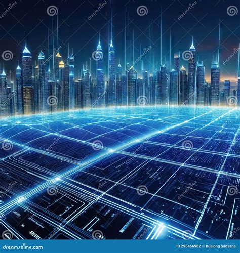 Abstract Digital Virtual Scanning City For Hackers Attack Software Binary Computer Code With