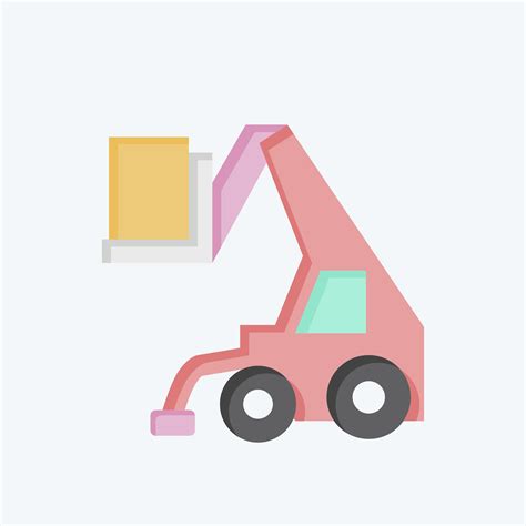 Icon Telehandler Related To Construction Vehicles Symbol Flat Style