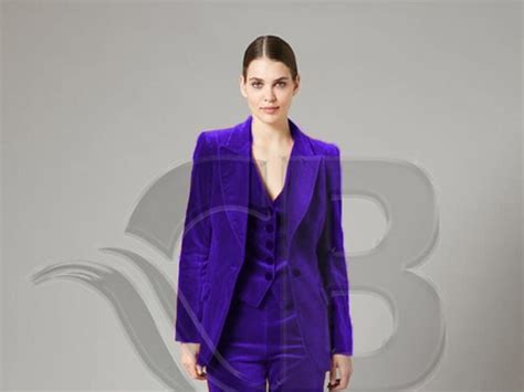 Women Velvet Two Piece Suit In Velvet Purple Colortwo Piece Suittop