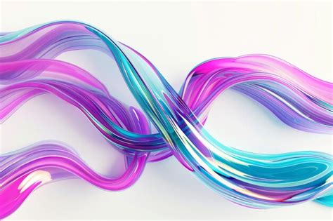 Colorful Glossy Shapes In Motion Computer Generated Digital Artwork For