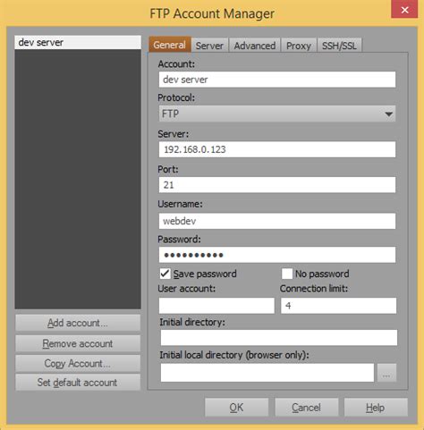 Configure FTP For UltraEdit S Built In FTP Client