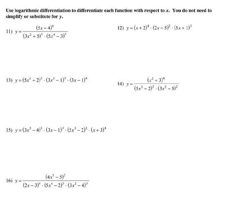 Solved Use Logarithmic Differentiation To Differentiate Each Chegg