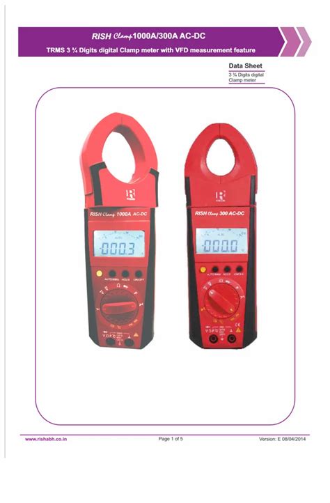 Rishabh 1000a Ac Dc Clamp Meter 9v At ₹ 7146 Piece In Pune Id 2851805210048