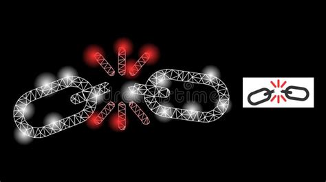 Glossy Mesh Chain Fail Icon With Glare Light Spots Stock Vector