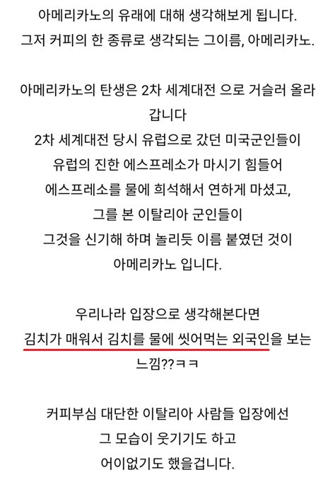이탈리아 사람이 아메리카노 비웃는 이유 웃긴 유머 웃긴 밈
