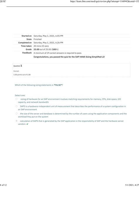 Sap Hana Sizing Simplified Level 2 Score 2525 Engieering H2