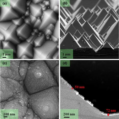 A Top View Of The Textured Si Substrate B Cross Sectional View The