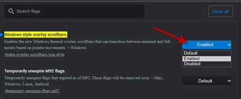 How To Enable Windows Style Overlay Scrollbars In Microsoft Edge