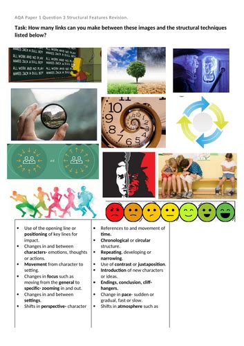 Aqa Language Paper 1 Question 3 Revision Activities Teaching Resources