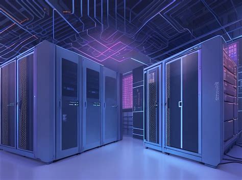 Premium AI Image Dark Data Nexus Connection Network In Servers Data Center