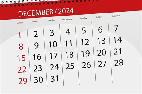 Calendar 2024 Deadline Day Month Page Organizer Date December