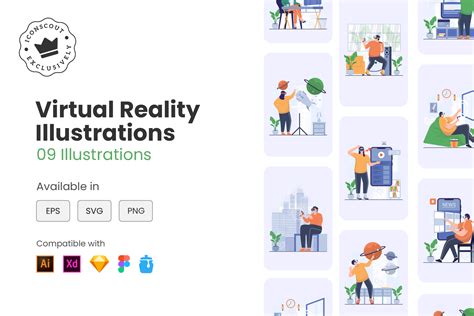 Virtual Reality Illustration Pack 9 Science And Technology