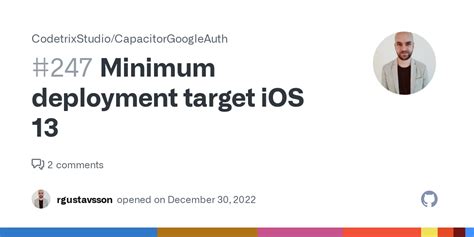 Minimum Deployment Target IOS 13 Issue 247 CodetrixStudio