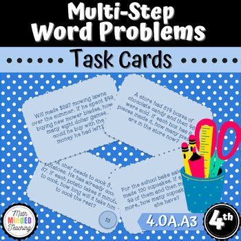 Grade 4 Multistep Word Problems Task Cards By Math MindEd Teaching