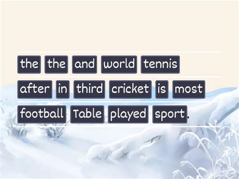 Table Tennis Unjumble
