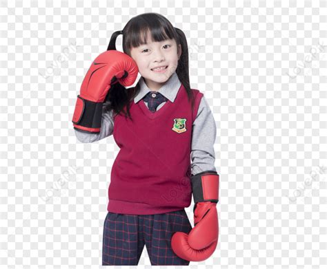 어린 소녀 권투 장갑을 끼고 Png 일러스트 무료 다운로드 Lovepik