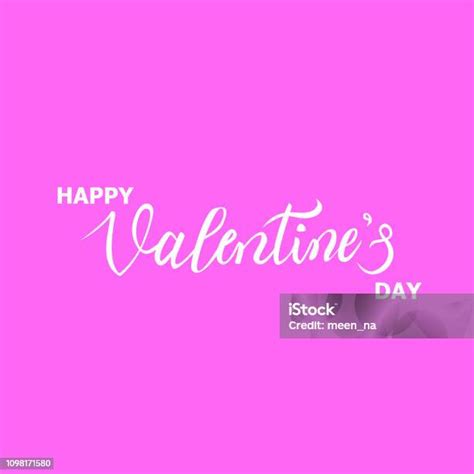 Happy Valentines Day Vector Text Calligraphic Lettering Design Stock