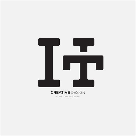 편지 Htc 선 모양 음수 공간 창의적이고 독특한 모던 모노그램 클래식 로고 프리미엄 벡터