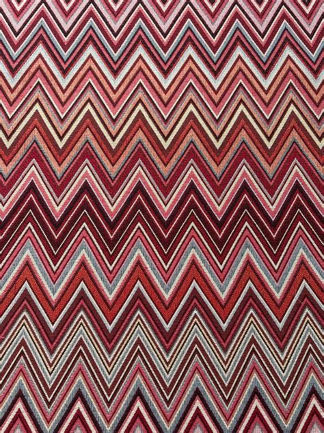 Gobelin Upholstery Fabric Zig Zag Design Color Amaranth Red Upholstery Fabric Cm