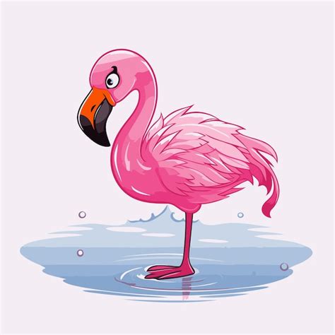 Premium Vector Flamingo Vector Illustration Of A Pink Flamingo On Water