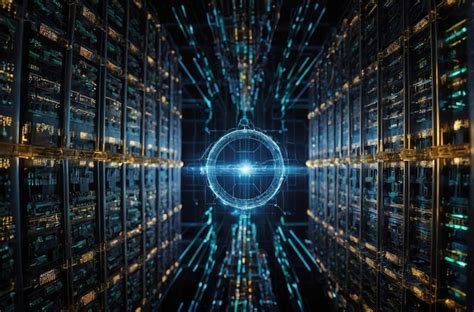 Premium Photo Futuristic Digital Data Tunnel