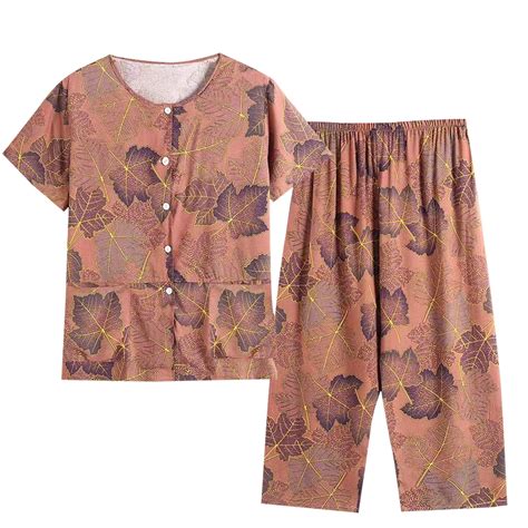 Lovskoo Women S Plus Size Summer Casual Two Piece Suit Pajamas Short