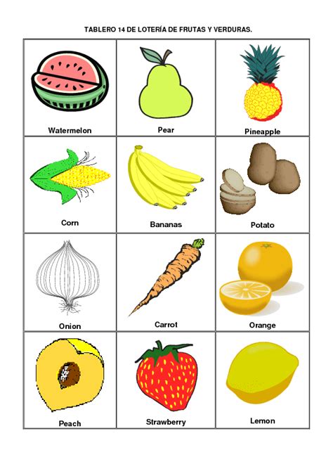 10 frutas en inglés y español Imagui