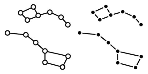 Ícone linear constellation ursa minor e ursa major aglomerado de