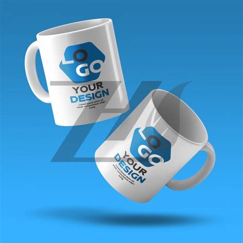 دانلود فایل لایه باز موکاپ دو لیوان قهوه سرامیکی سفید دانلود رایگان