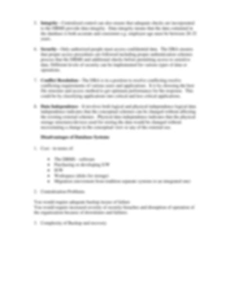 SOLUTION Introduction To Database Notes Studypool