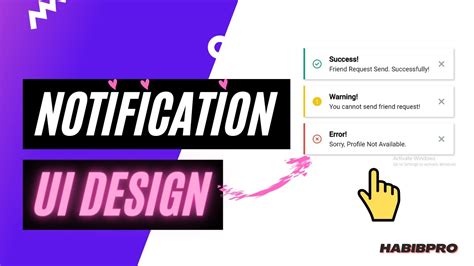 Alert Notification With Html Css And Javascript Web Design And Development Tutorial Youtube