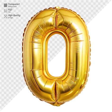 A Gold Foil Balloon In The Shape Of The Number Zero Premium Ai