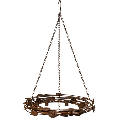 Ljuskrona Takkrona I Rost Med Löv För Trädgården