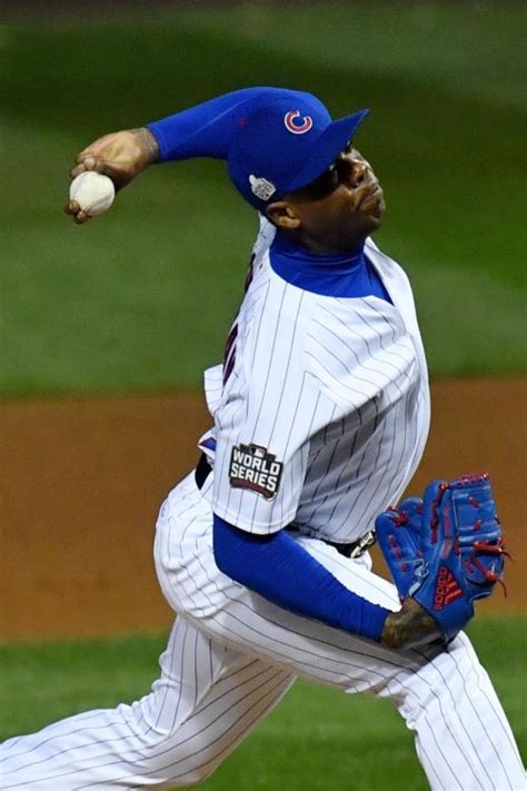 Chicago Cubs Reliever Aroldis Chapman Throws A Strike Gold Medal