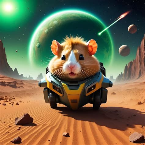 Premium Photo A Hamster Driving A Car With A Planet In The Background