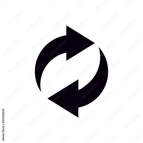Refresh Or Reload Button Isolated Rotating Arrows In A Circle Vector