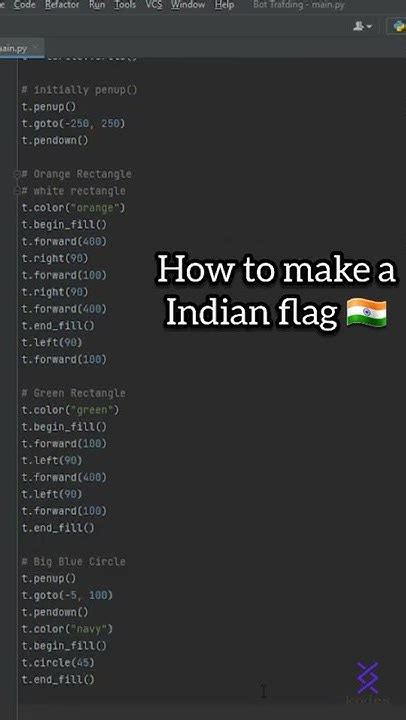 How To Make A Indian Flag Using Python Python Kodes Net Coding