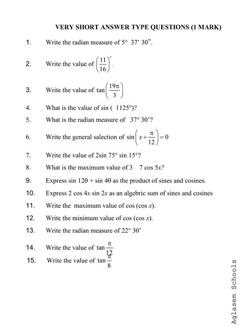 Cbse Notes Class Maths Trigonometric Functions