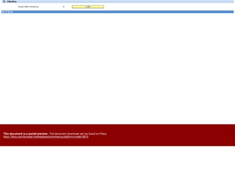 ECommerce Platform Model Template Excel XLS