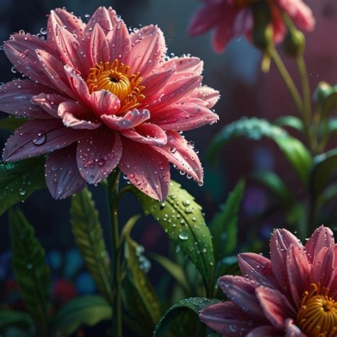 Photo Wallpaper For The Interior With Flowers Made Of Glass Ai