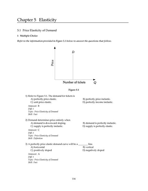 Elasticity Chapter 1 Chapter 5 Elasticity 5 Price Elasticity Of Demand 1 Multiple Choice