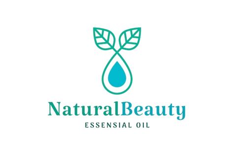 Logotipo De Cuidado De La Belleza Con Gota De Aceite Y Forma De Hoja