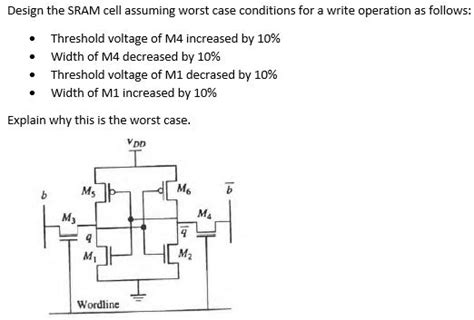 Design The SRAM Cell Assuming Worst Case Conditions Chegg Com