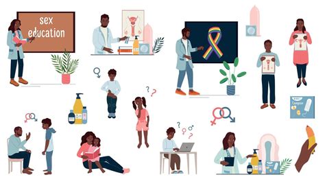 Sex Education Flat Icons Set 10366955 Vector Art At Vecteezy